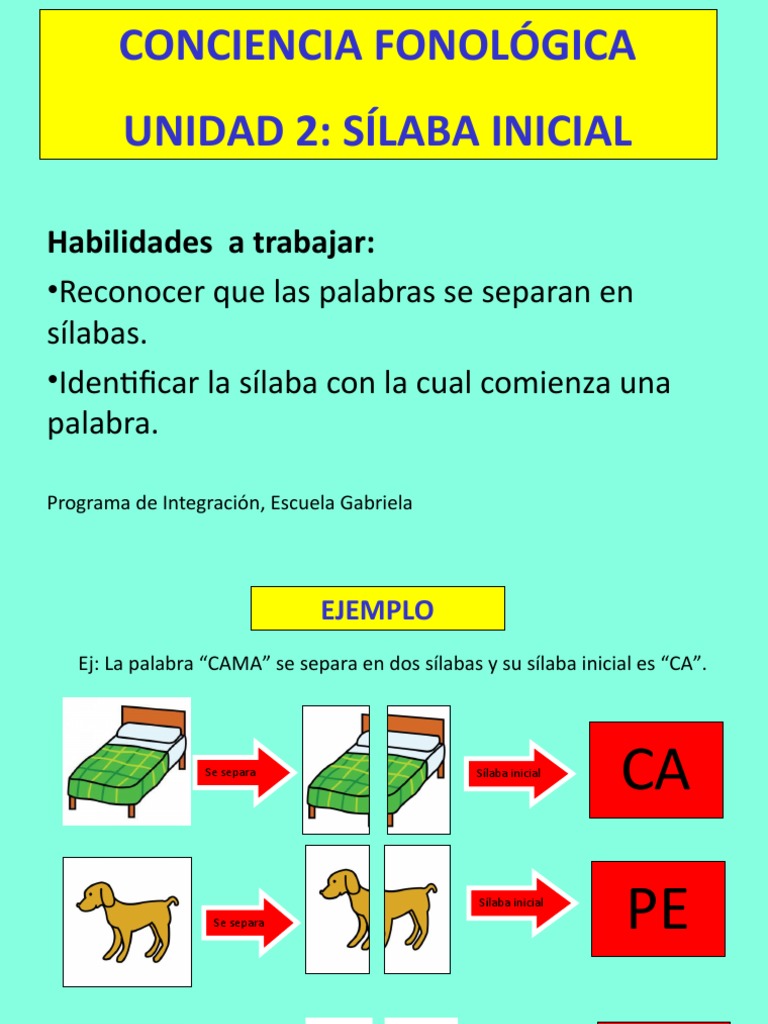 Conciencia Fonológica: Sílaba Inicial | PDF | Fonología | Cognición