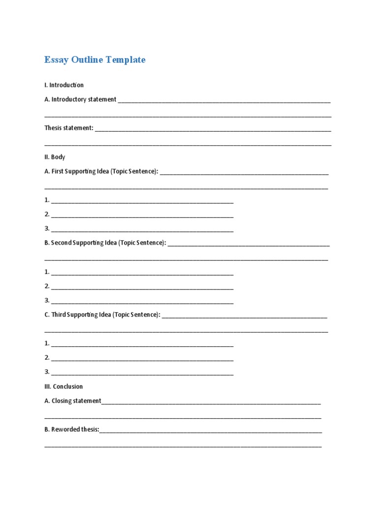 Essay Outline Template 05 | PDF