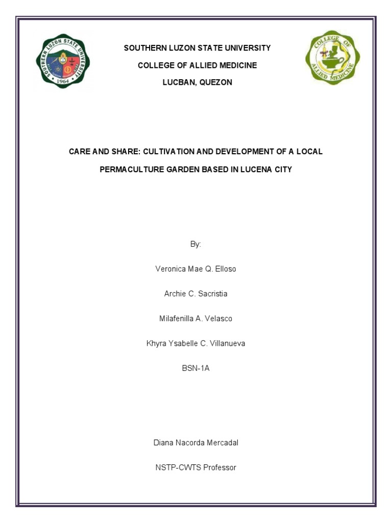 NSTP-CWTS Project Proposal1 - Permaculturegarden | PDF | Permaculture ...