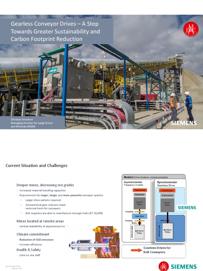 Siemens Gearless Conveyors DMC2022 | PDF | Belt (Mechanical) | Watt