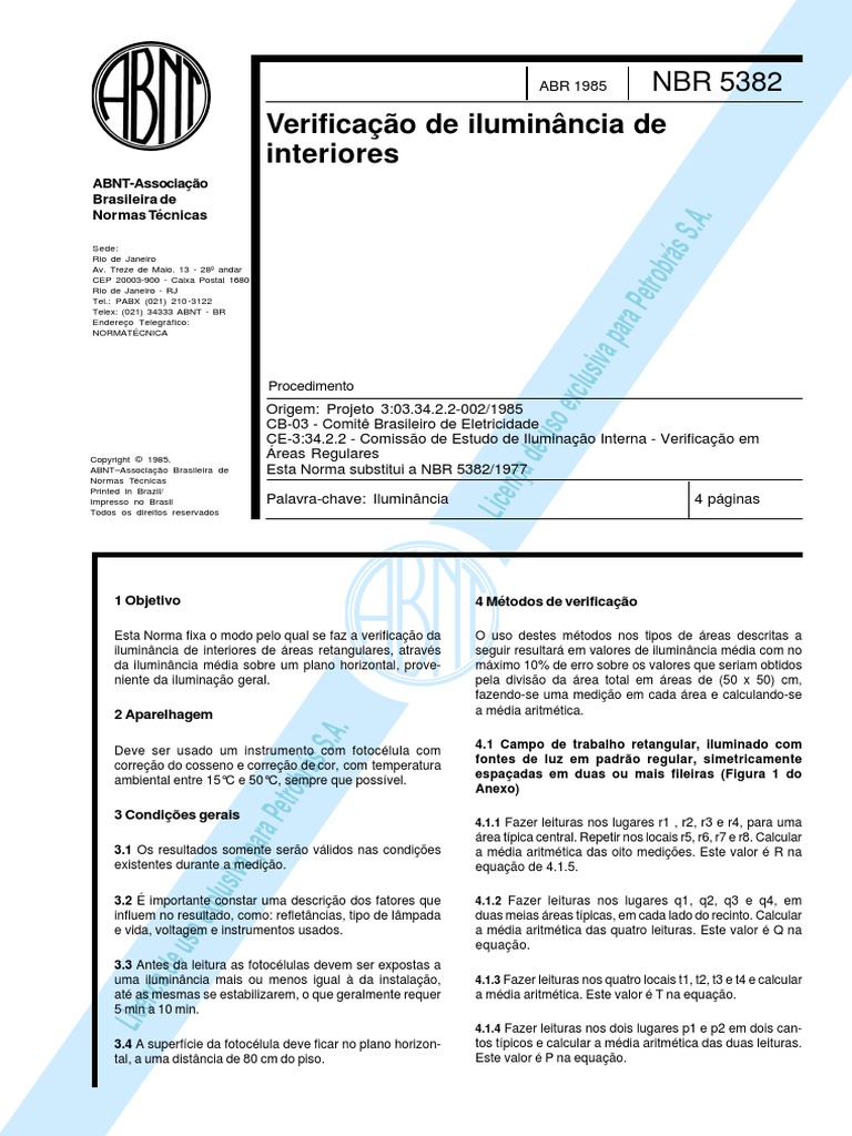 Abnt NBR 5382 | PDF | Metrologia