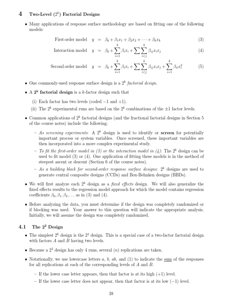Factorial Design Notes and Examples | Download Free PDF | Errors And ...