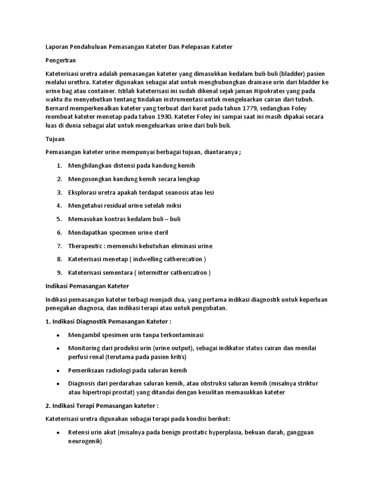 LP Pemasangan Dan Pelepasan Kateter | PDF