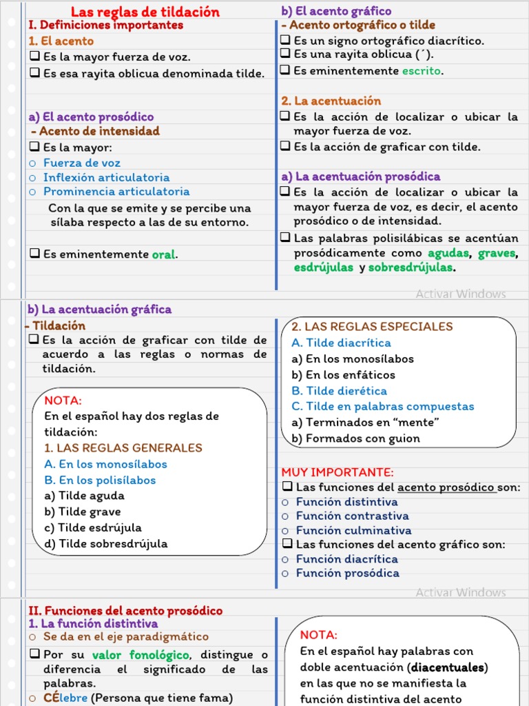 Reglas de Tildación Teoría | PDF | Unidades Semánticas | Mecánica del ...