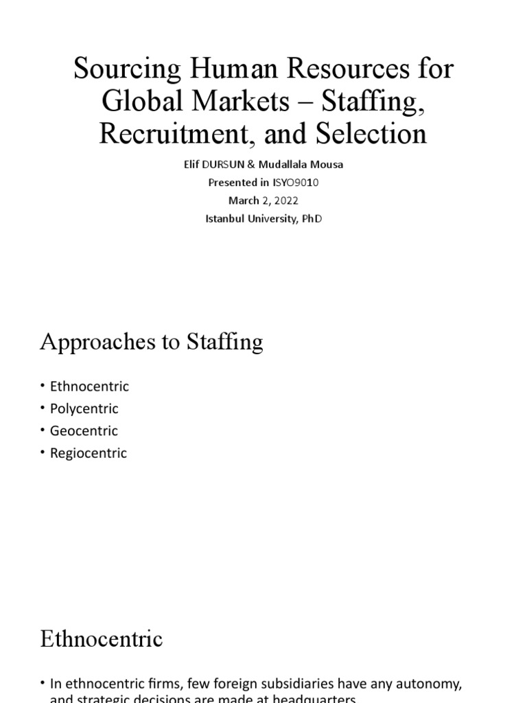 Global Staffing, Recruitment, and Selection | PDF | Employment | Economies