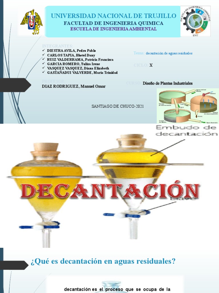 DECANTACION | PDF | Agua | Aguas residuales