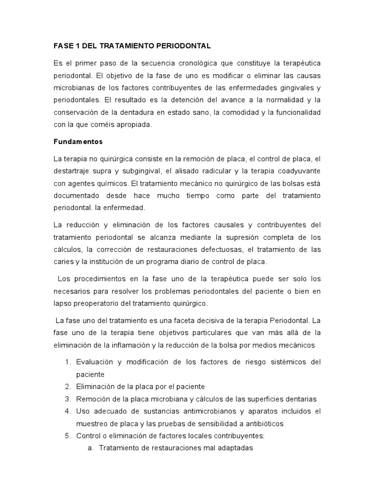 Tratamiento Periodontal No Quirurgico | PDF | Ciencias de la Salud | Especialidades Medicas