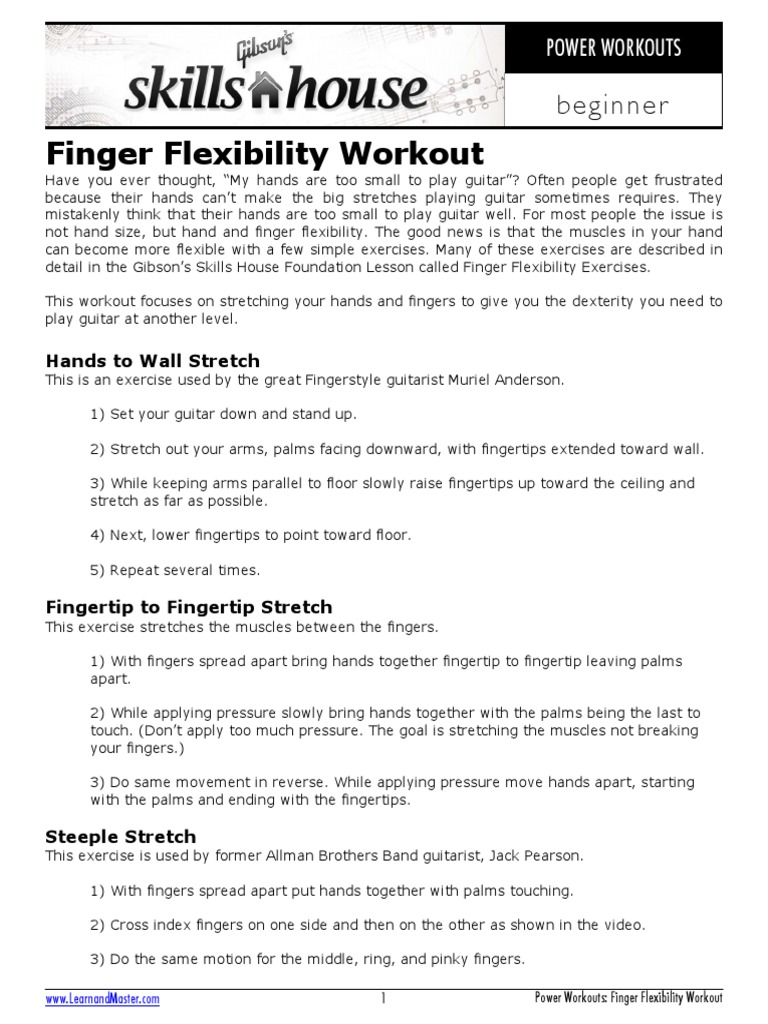 Finger Flexibility Workout | PDF | Finger | Hand