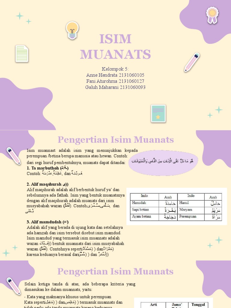 Kelompok 5 Psi 1A (Isim Muannats) | PDF