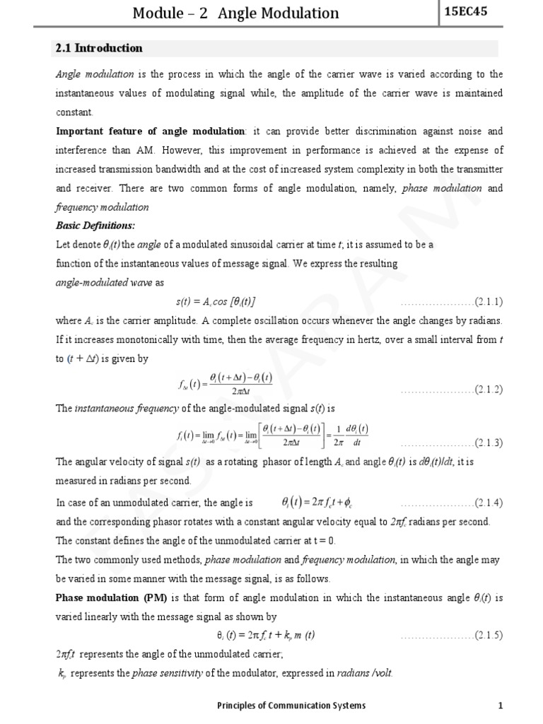 Pcs Module 2 | PDF | Frequency Modulation | Detector (Radio)