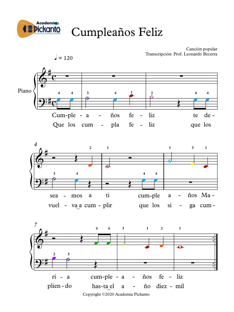 Notas De Cumpleaños Feliz Piano – ZRYT
