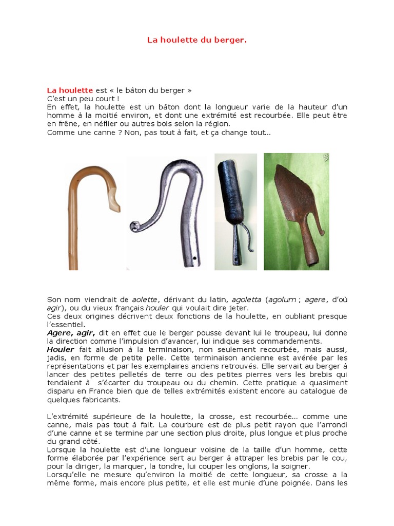 La houlette du berger : symbole et fonction | PDF | Berger