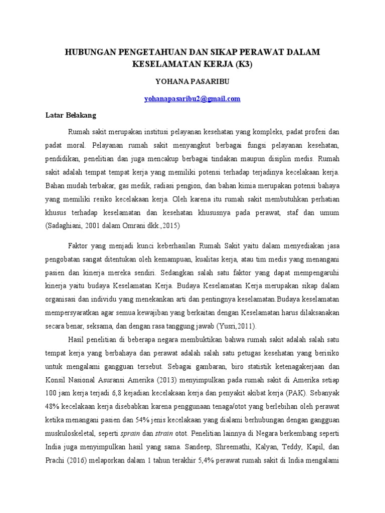 Jurnal Keselamatan Kerja (k3) | PDF