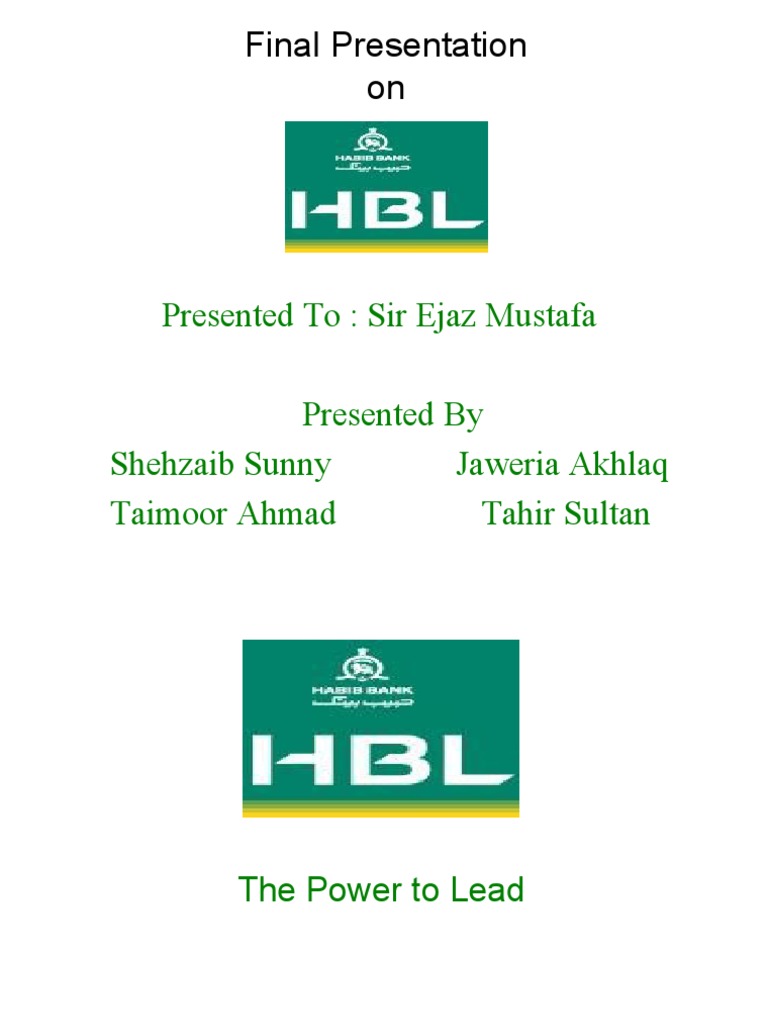 Final HBL Presentation | PDF | Transaction Account | Banks