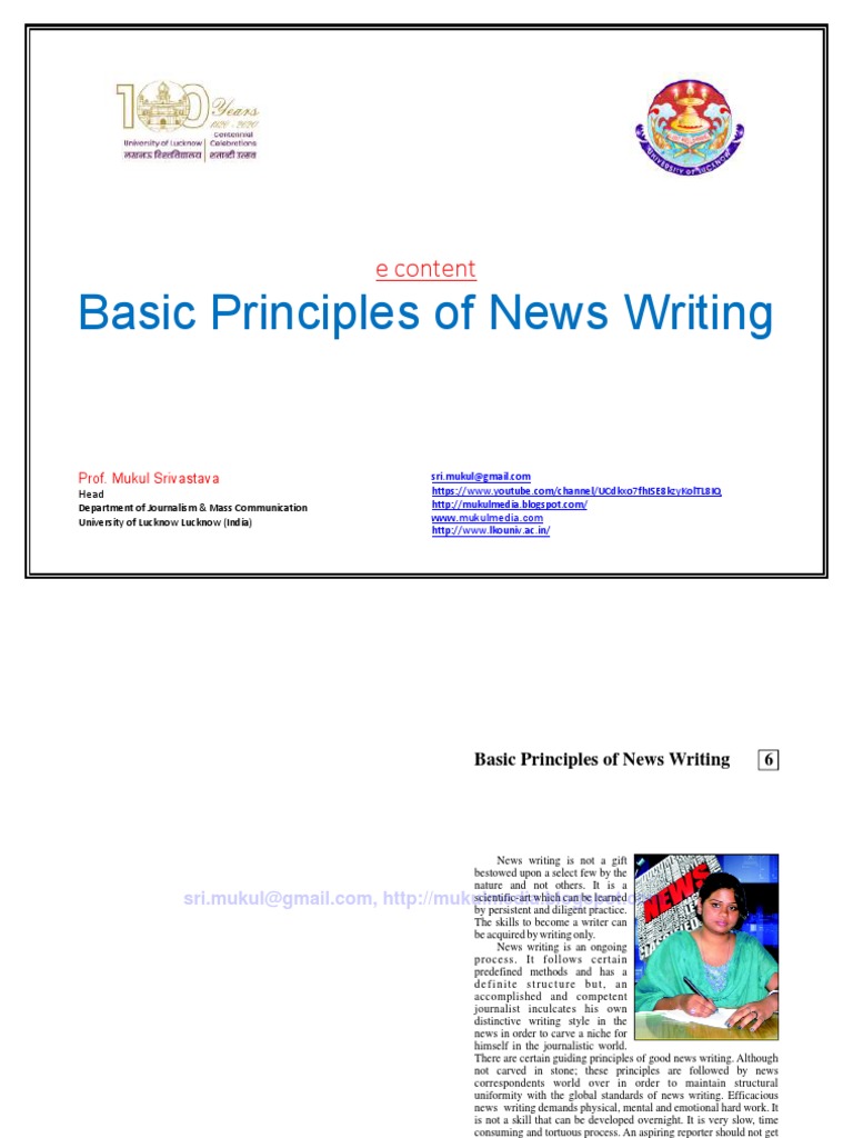 202004070948261848mukul Basic Principles of News Writing | PDF | News ...