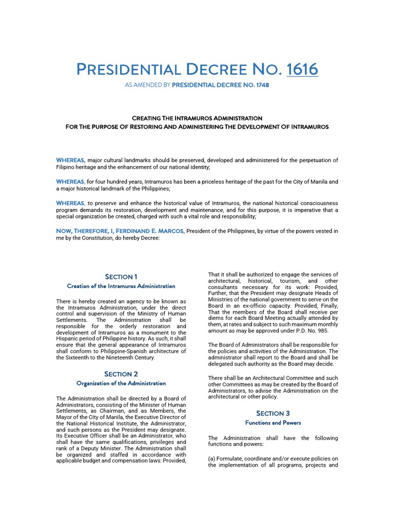 Presidential Decree No. 1616 and Its Revised 2021 Implementing Rules and Regulations | PDF ...