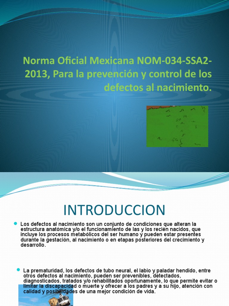 Norma Oficial Mexicana NOM-034-SSA2-2013, para La Prevención | PDF | El ...