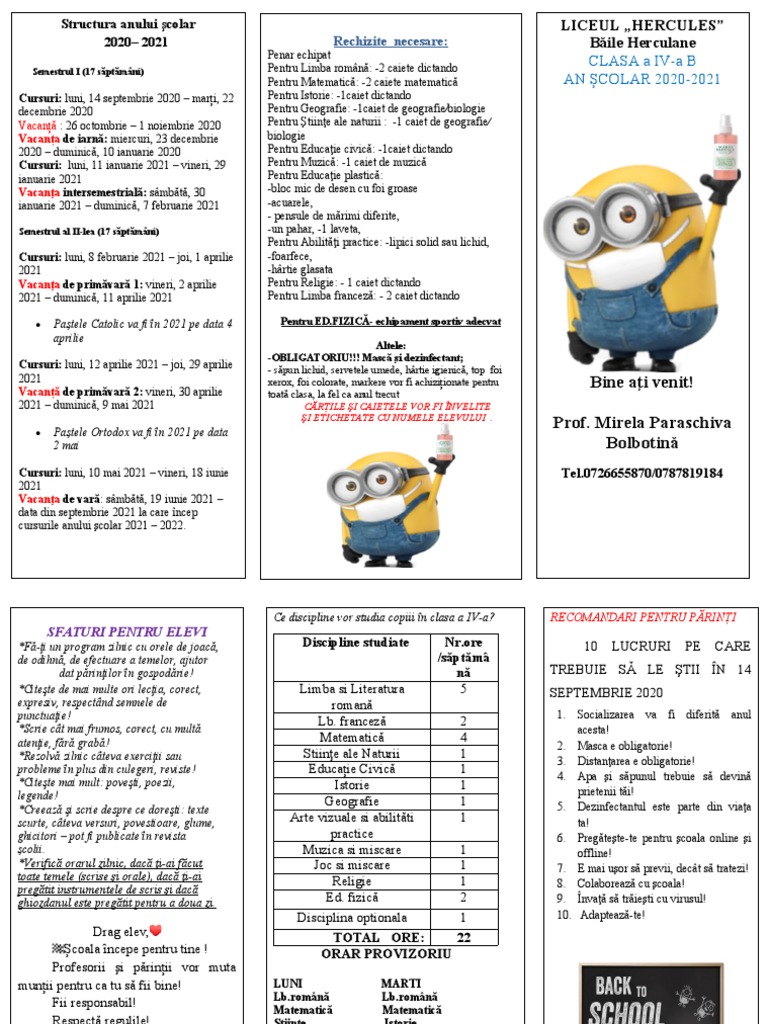 Clasa A IV-a Pliant | PDF