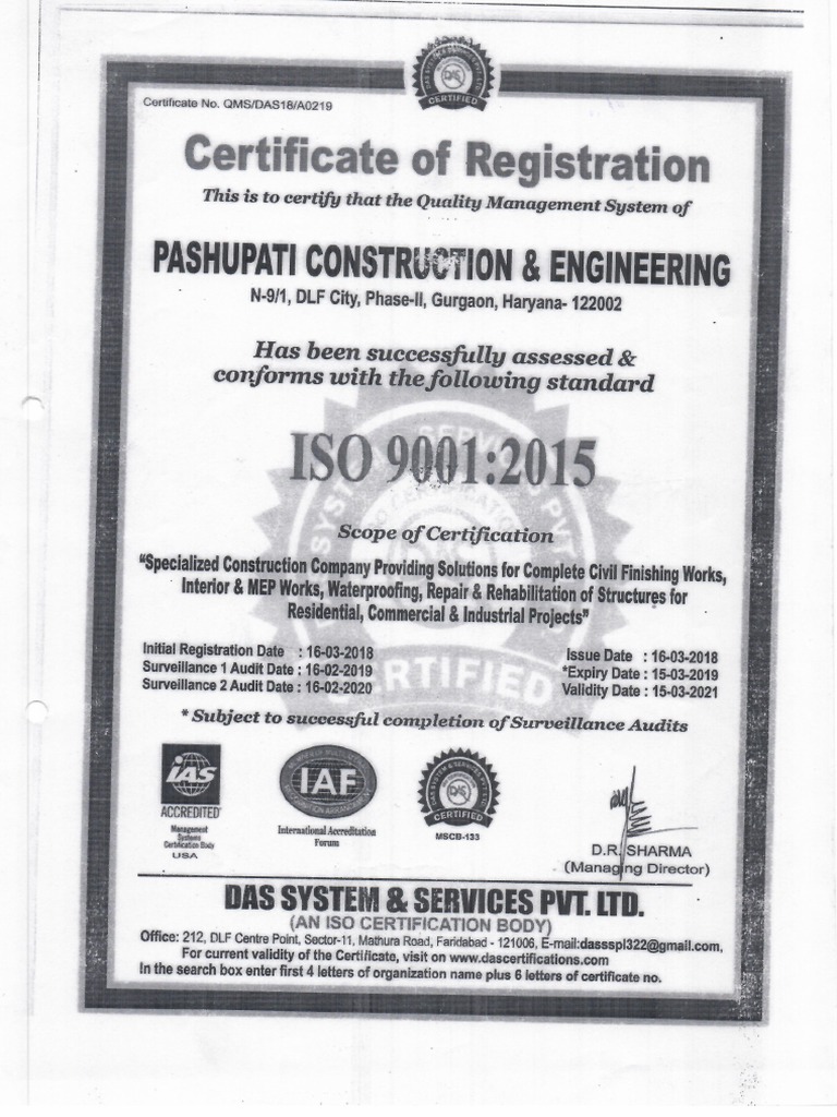 Quality Management Certificate | PDF