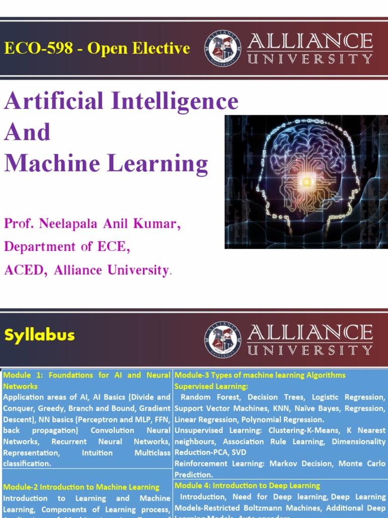 Module1 ECO-598 AI & ML Aug 21 | PDF | Machine Learning | Artificial Neural Network