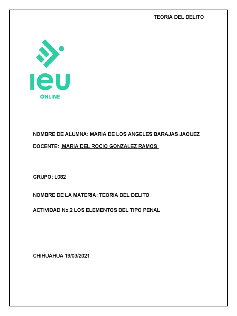 Los Elementos Del Tipo Penal | PDF | Derecho penal | Justicia