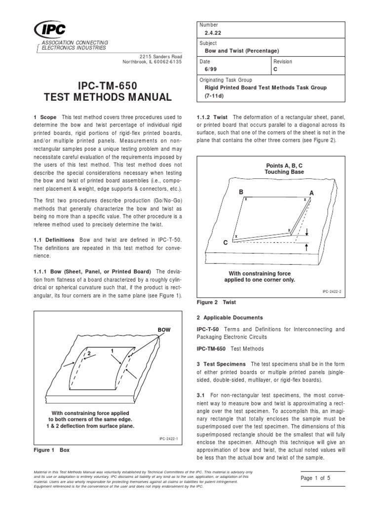 IPC-TM-650 Test Methods Manual: Association Connecting Electronics ...