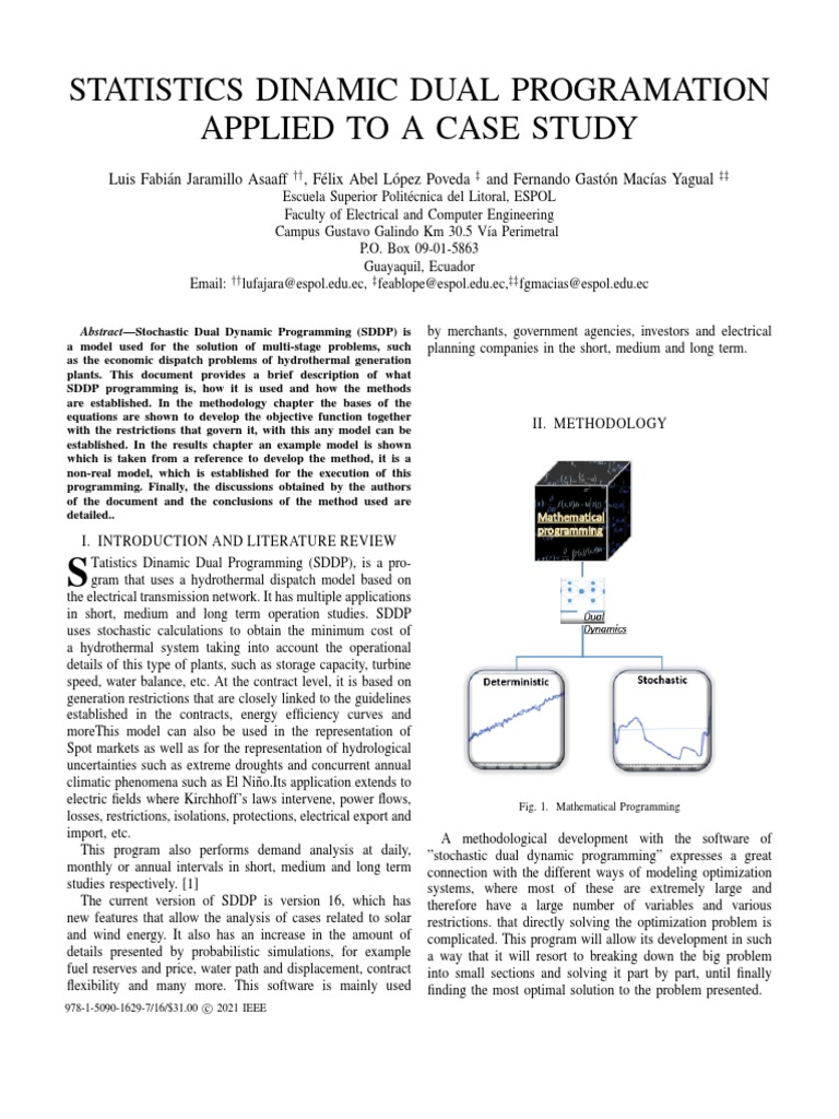 Statistics Dinamic Dual Programation Applied To A Case Study | PDF ...