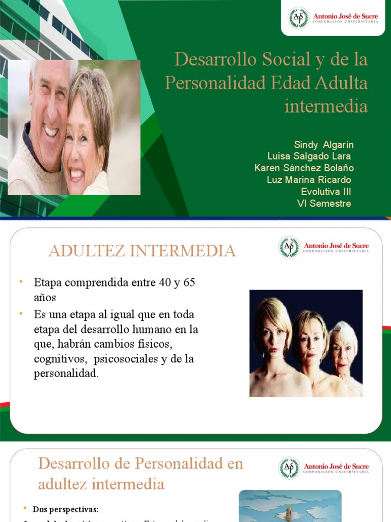 Adultez Intermedia | PDF | Adultos | Desarrollo humano