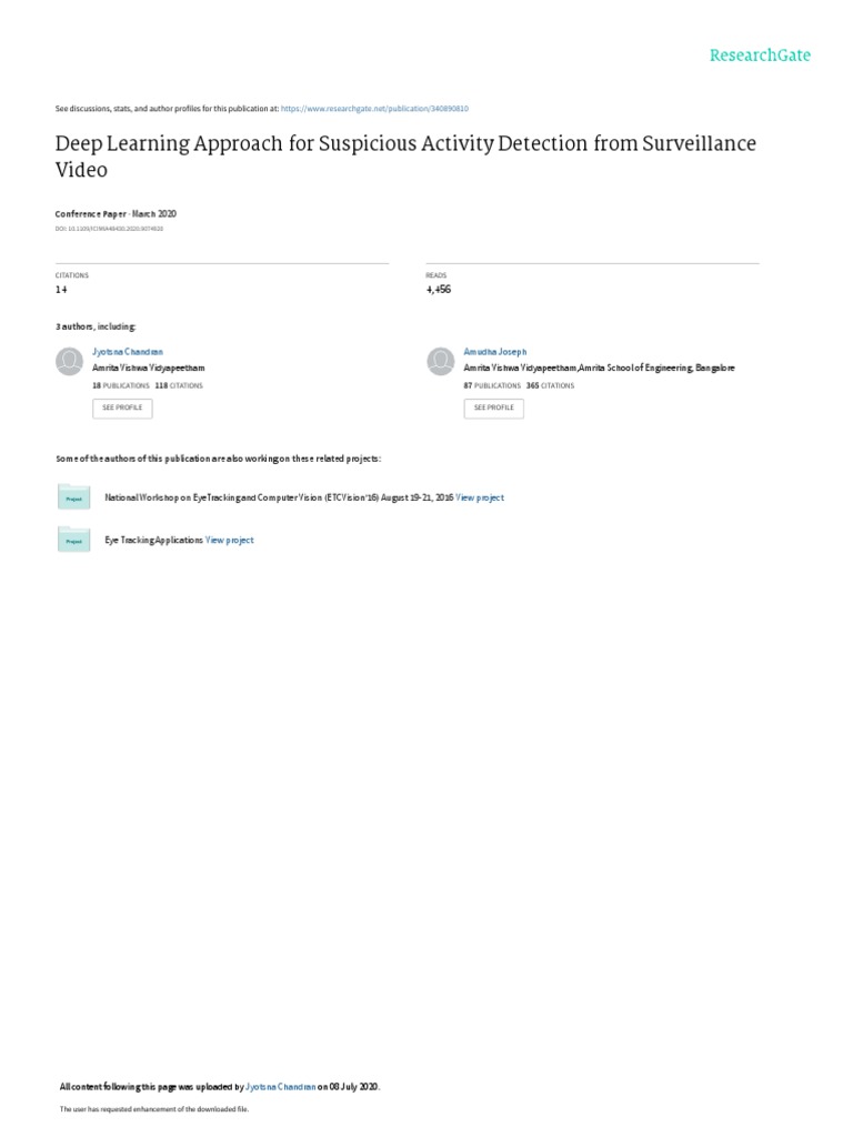 Deep Learning Approach For Suspicious Activity Detection From ...