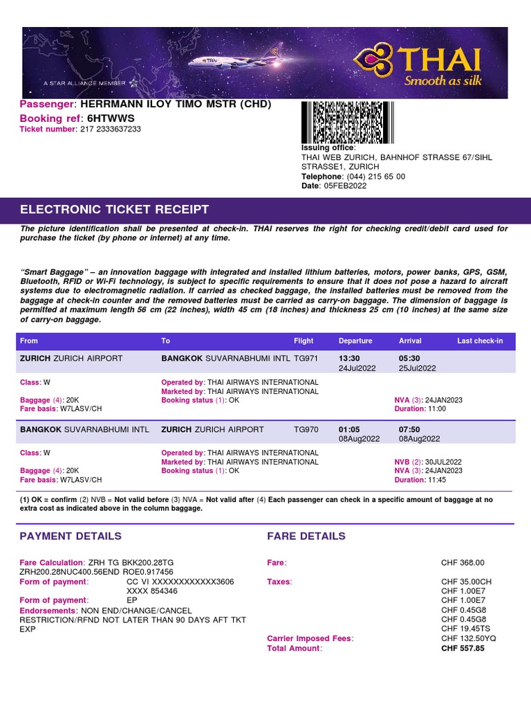 Your Electronic Ticket-EMD Receipt | PDF | Dangerous Goods | Airlines
