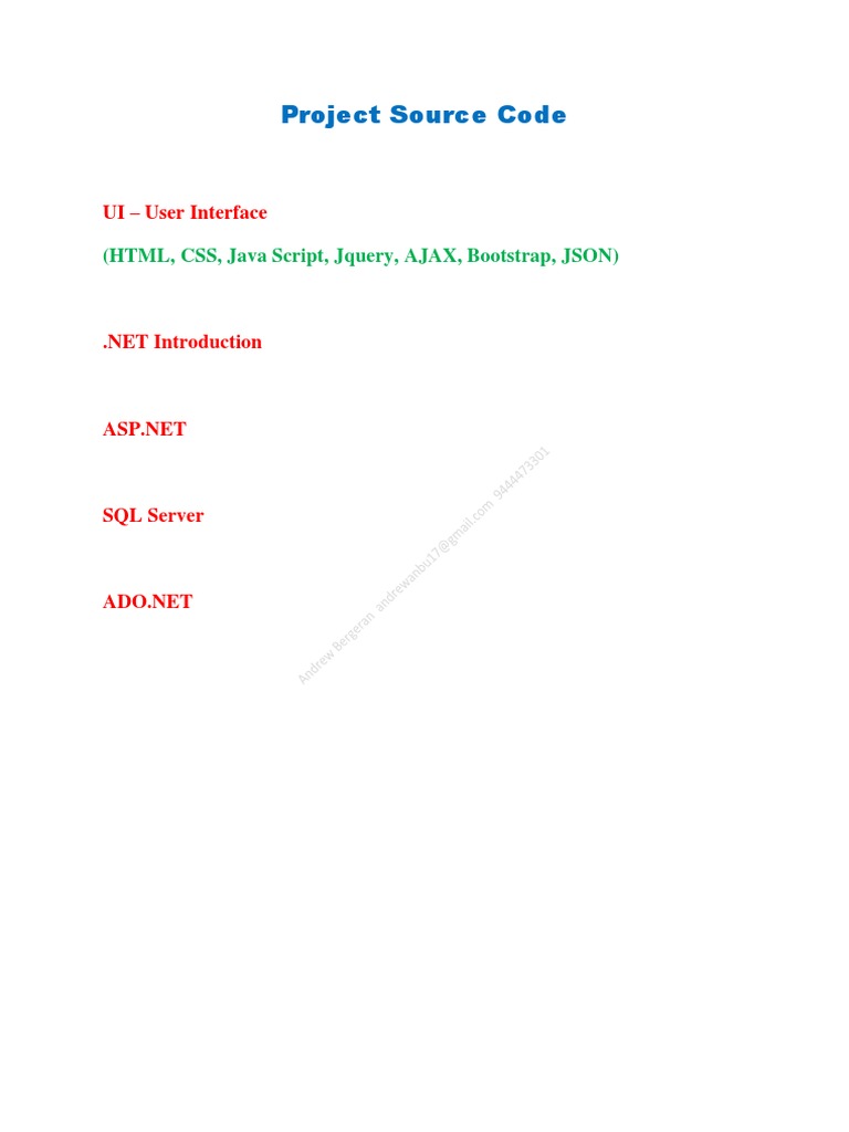 Project Source Code | PDF | C Sharp (Programming Language) | J Query