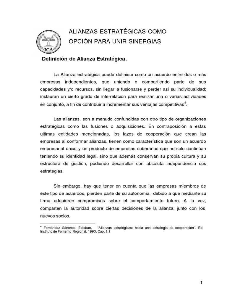 Alianzas Estratégicas: Definición y Características | PDF | Business | Proyecto conjunto