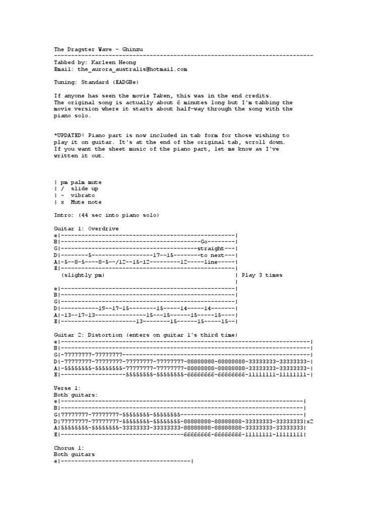 The Dragster Wave | PDF | Song Structure | String Instruments