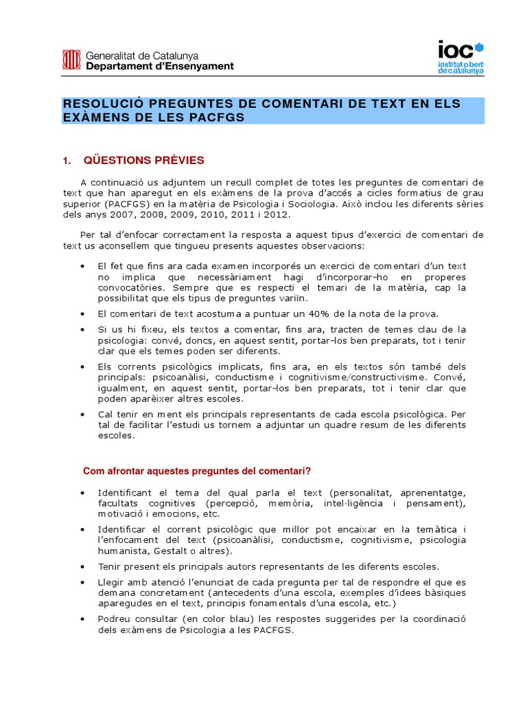 10b Comentaris de Text Resolts | PDF