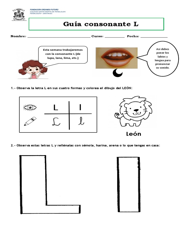 Guía 2 Consonante L | PDF | Fonética | Lingüística