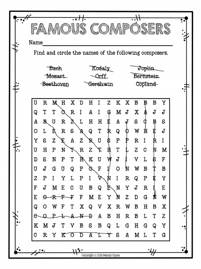 Pages From 7A Word Search Puzzles Music Worksheets by Melody Payne | PDF
