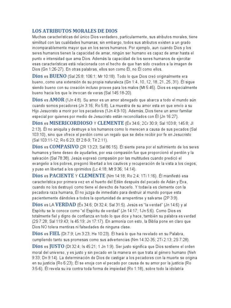 Los Atributos Morales de Dios | PDF | Pecado | Amor