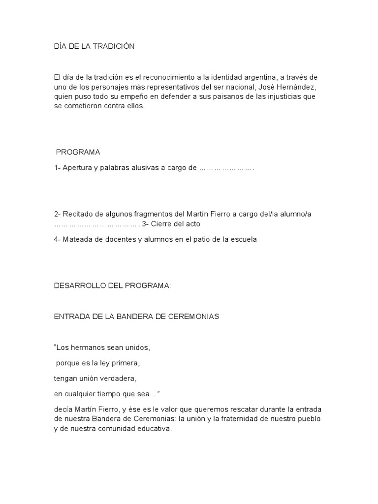 DÍA DE LA TRADICIÓN | PDF