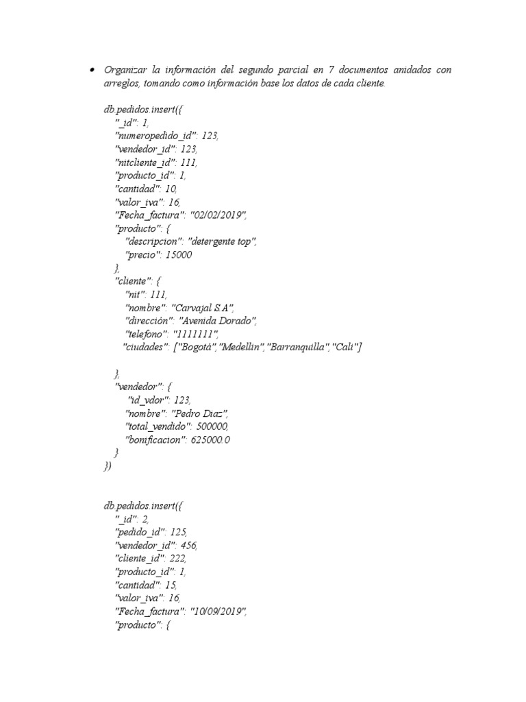Documentos Anidados | PDF