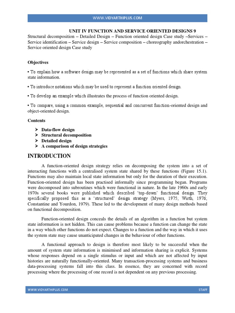 Unit Iv Function and Service Oriented Designs | PDF | Service Oriented ...