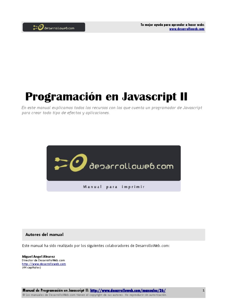 Manual Programacion Javascript 2 | PDF | Objeto (informática) | Script Java