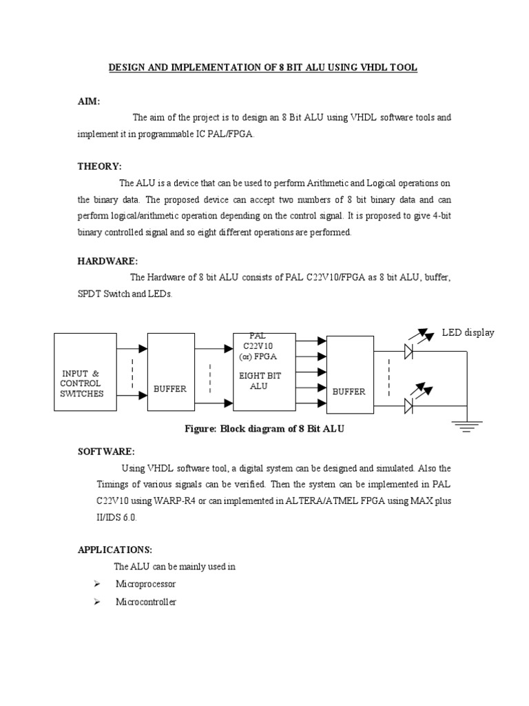 A 8 Bit Alu | PDF | Field Programmable Gate Array | Vhdl