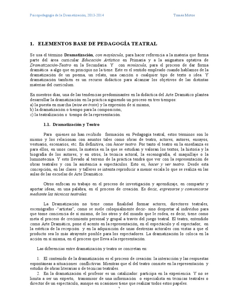 Elementos de la Dramatización Escolar | PDF | Teatro | Plan de estudios