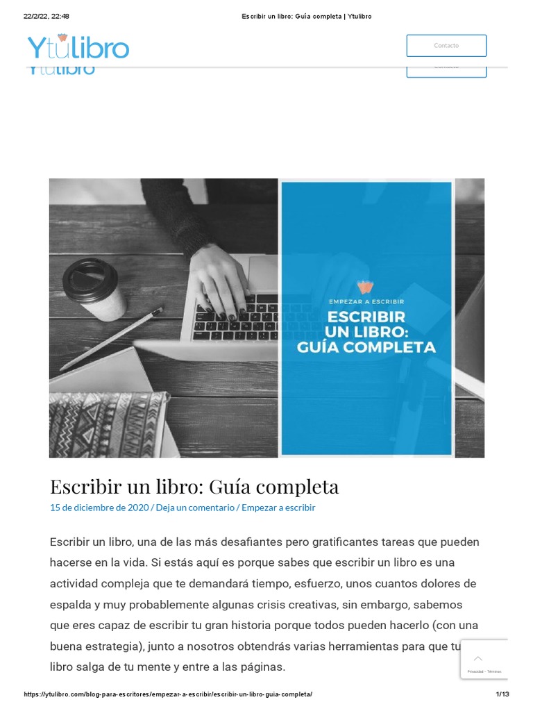 ? Escribir Un Libro - Guía Completa - Ytulibro | PDF | Escritores | Libros