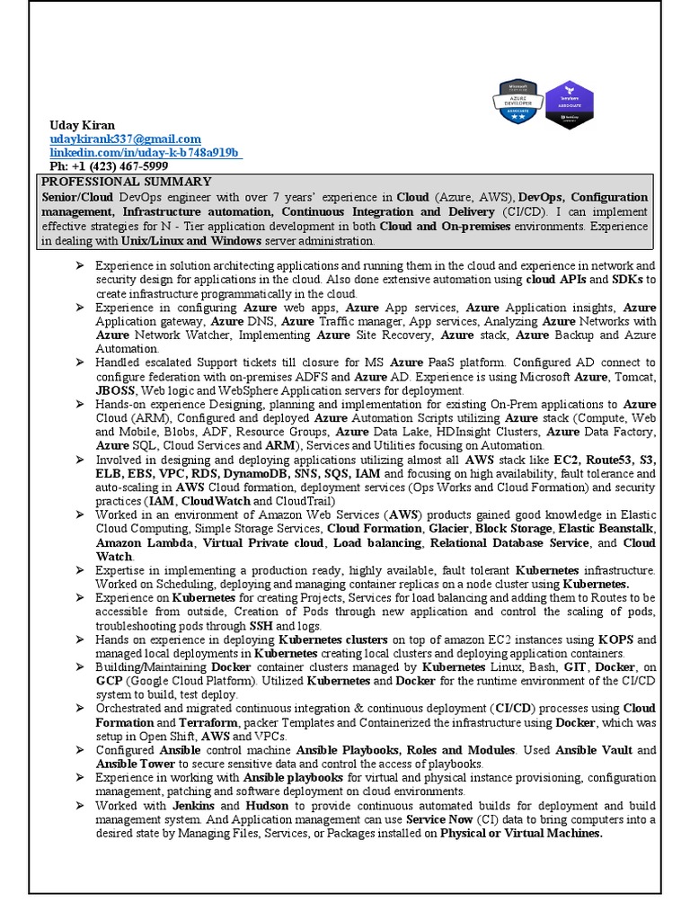 Uday Devops Cloud | PDF | Cloud Computing | Microsoft Azure