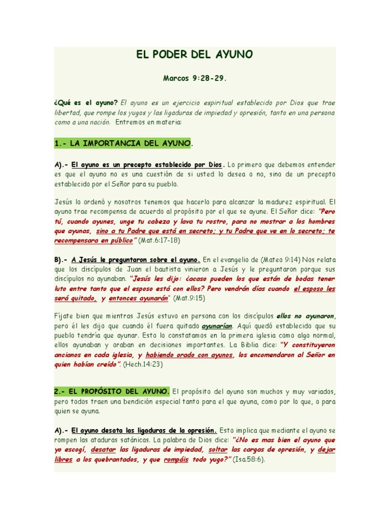 El Poder Del Ayuno | PDF | Jonás | Jesús