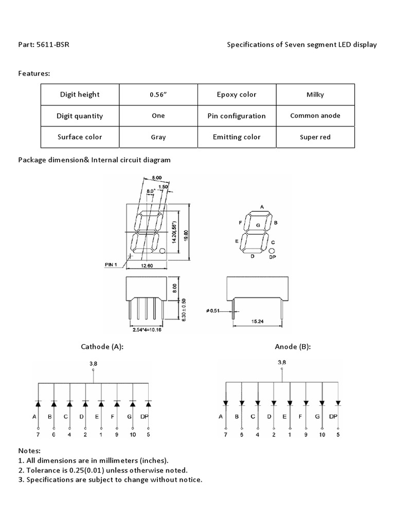 Datasheet 5611AH | PDF | Color | Electrical Engineering