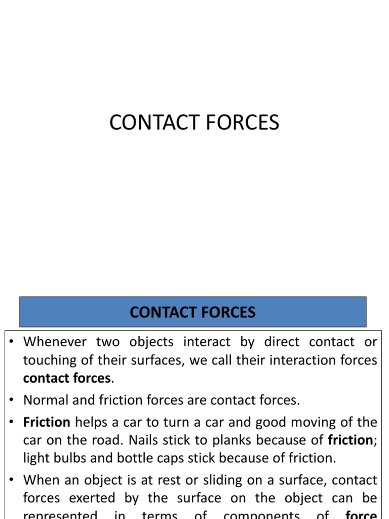 Understanding Contact Forces and Friction | PDF | Friction | Force