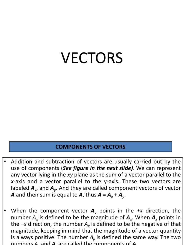 Vectors Pdf Euclidean Vector Cartesian Coordinate System