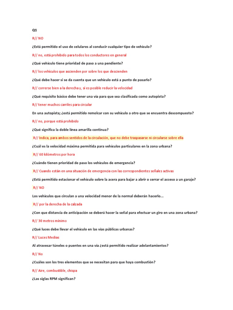 Reglas viales y consejos para conductores | PDF | Licencia de conducir ...